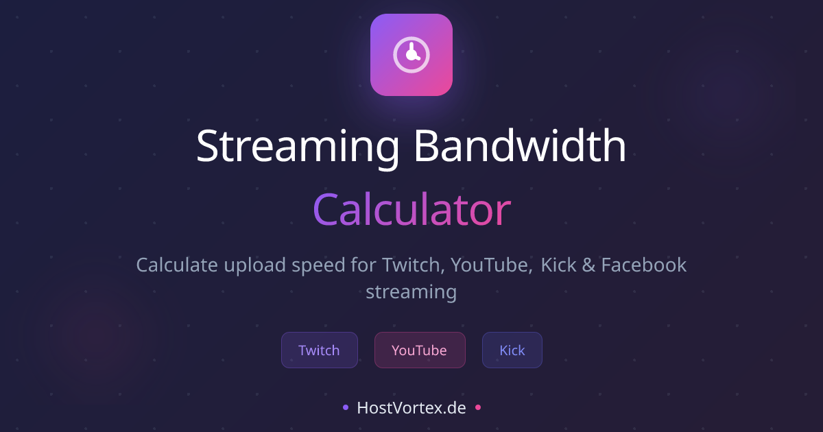 Streaming Bitrate Rechner | Twitch, YouTube — HostVortex